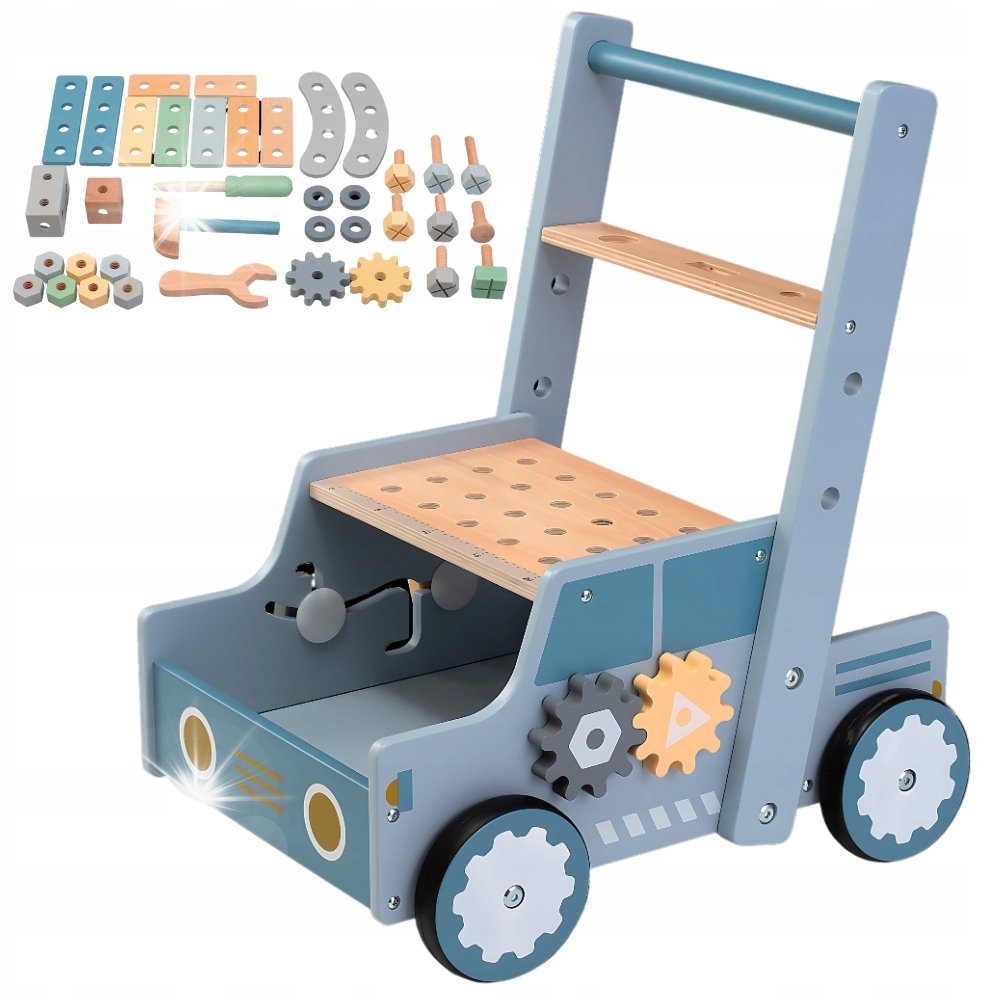 MERKAN Drewniany Chodzik Pchacz Majsterkowicza Dla Dzieci Z Narzędziami ...