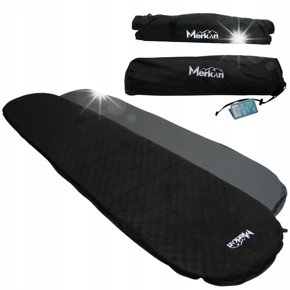 MERKAN Materac Mata Samopompująca ANTYPOŚLIZGOWA 183x51x5cm + Pokrowiec ...