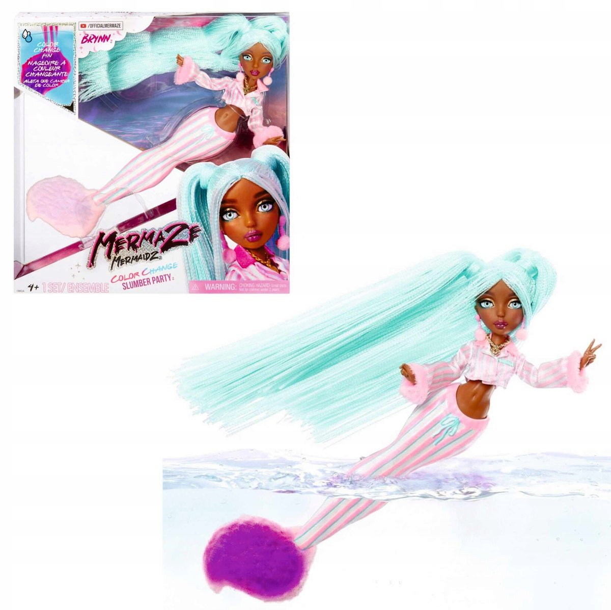 MERMAZE MERMAIDZ LALKA 29cm BRYNN COLOR CHANGE SLUMBER PARTY Wiek 4 ...