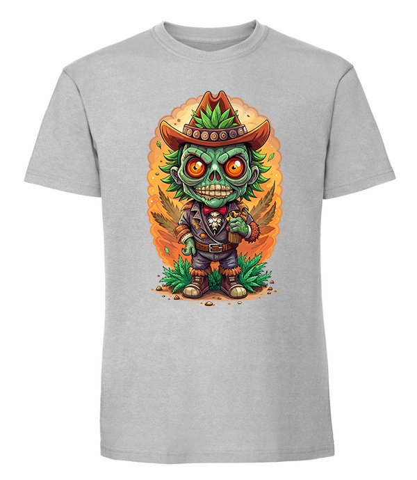 Męska koszulka z nadrukiem - High Noon Zombie - Pastelowy szary XL ...