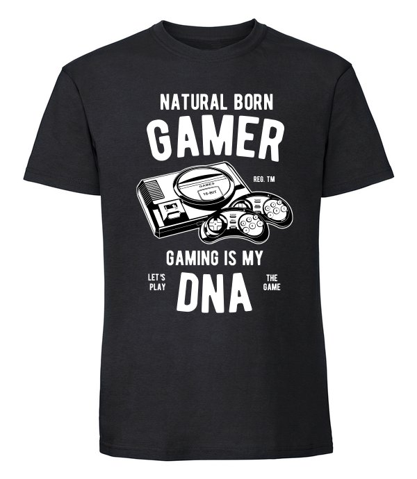 Męska koszulka z nadrukiem - Natural Born Gamer czarny S - TAGFORCE ...