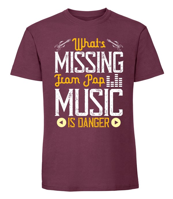 Męska koszulka z nadrukiem - Whats Missing From Pop Music Is Danger ...