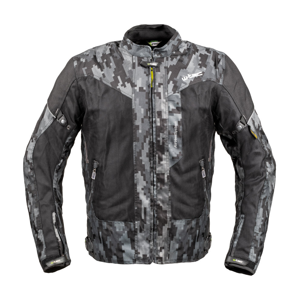 Męska letnia kurtka motocyklowa W-TEC Jared, Black-Grey Digi-Camo, 3XL ...