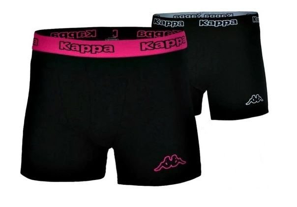 Męskie Bokserki Kappa Boxers 2-Pack | Black/Fushia - Rozmiar M - Kappa ...