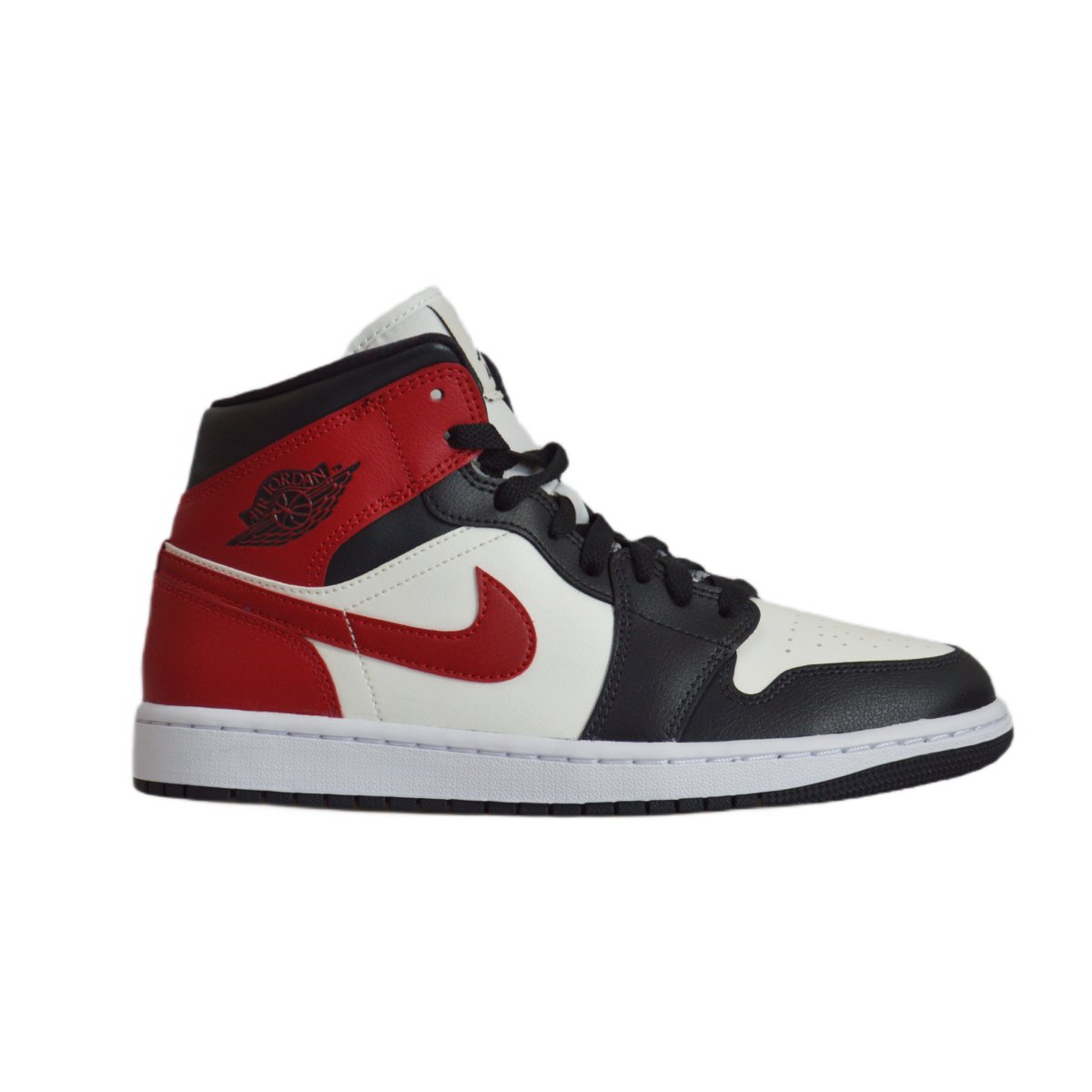 Męskie buty sportowe sneakersy Air Jordan 1 Mid Black Gym Red - BQ6472 ...