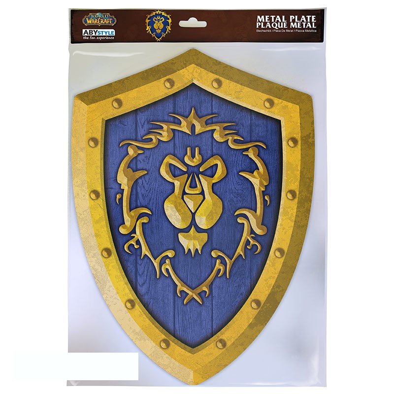 Metalowa płytka WORLD OF WARCRAFT - "Alliance Shield" (26x35 cm ...