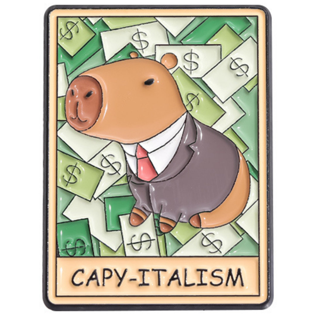 Metalowa Przypinka Capibara Capy-Italism Kapibara Kapitalizm Pin - Inna ...