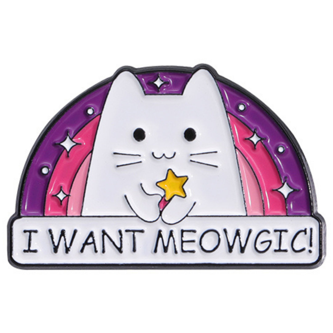 Metalowa Przypinka Kot Magik Z Różdżką I Want Meowgic Pin - Inna marka ...