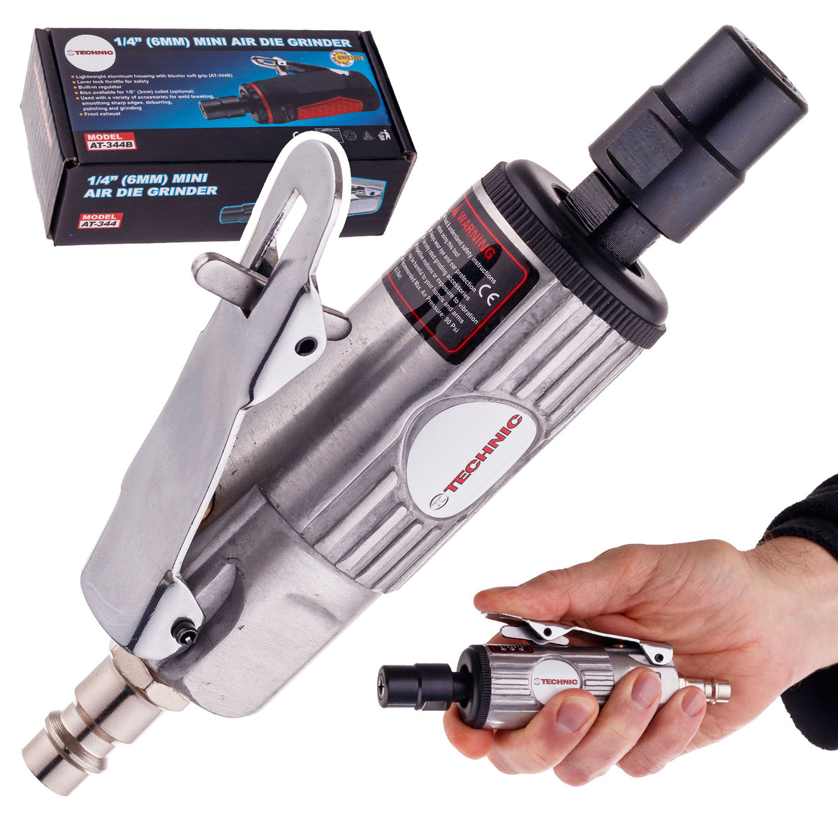 Metalowa Szlifierka Pneumatyczna Prosta Krótka Trzpieniowa 6mm 25000rpm ...