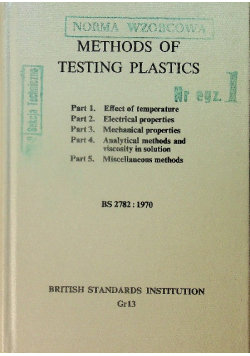 Methods of Testing Plastics - Opracowanie zbiorowe | Książka w Empik