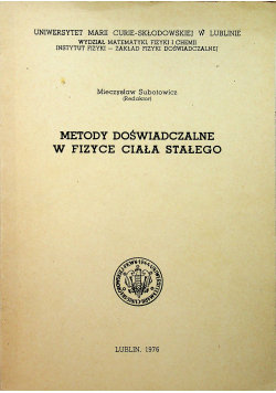 Metody doświadczalne w fizyce ciała stałego - | Książka w Empik