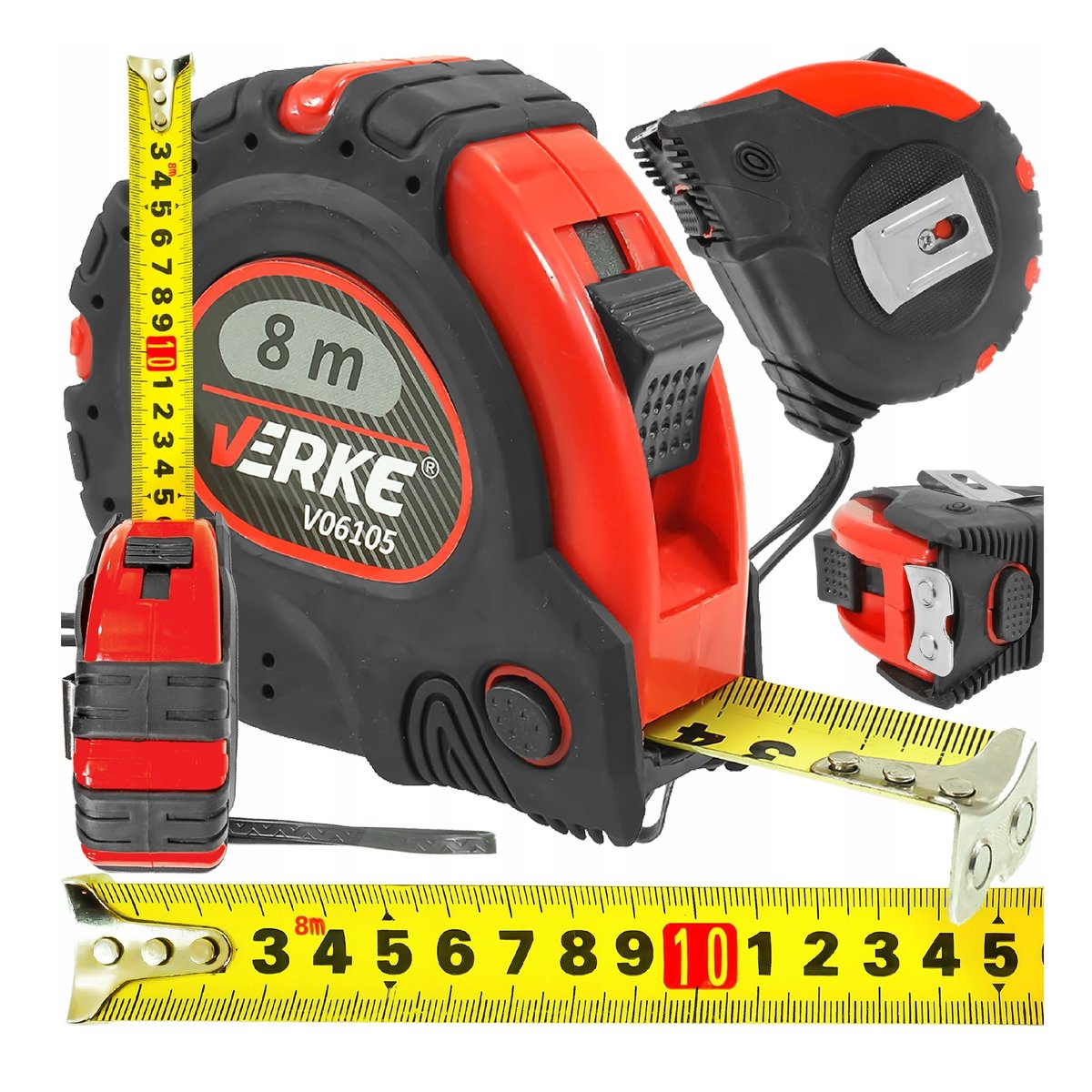 Metrówka Ręczna Miarka Metr Zwijany Taśma Miernicza Miara Żółta 8m Metrów - Verke | Sklep EMPIK.COM