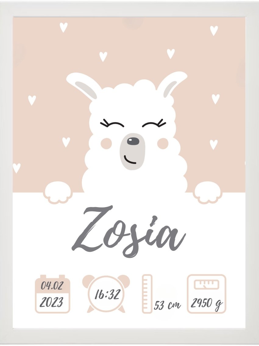 Metryczka Dla Dzieci Dziewczynki Chłopca +Ramka A4 - Inna marka | Sklep EMPIK.COM