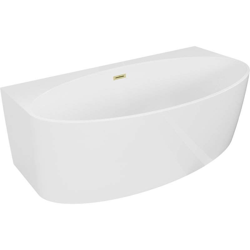 Mexen Bruna wanna wolnostojąca przyścienna 150 x 82 cm, biała połysk ...