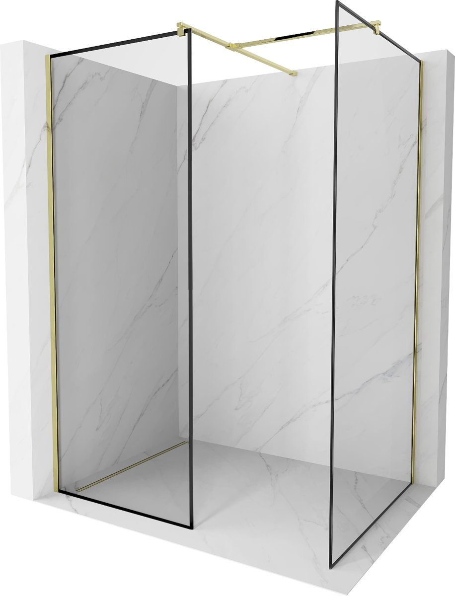 Mexen Kioto ścianka prysznicowa Walk-in 100 x 80 cm, czarna ramka ...