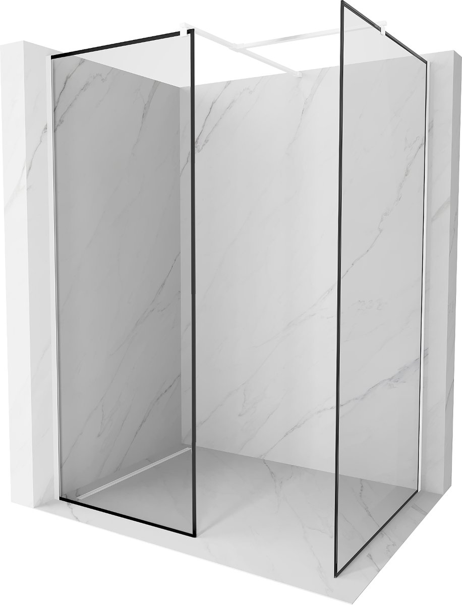 Mexen Kioto ścianka prysznicowa Walk-in 120 x 100 cm, czarna ramka ...