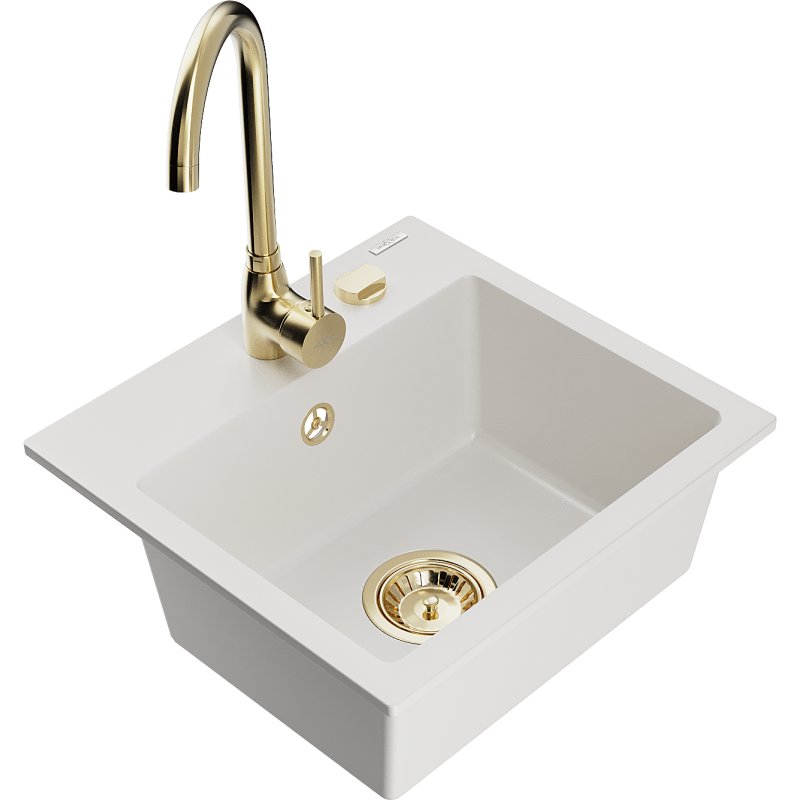 Mexen Milo zlewozmywak granitowy 1-komorowy z baterią kuchenną Telma ...