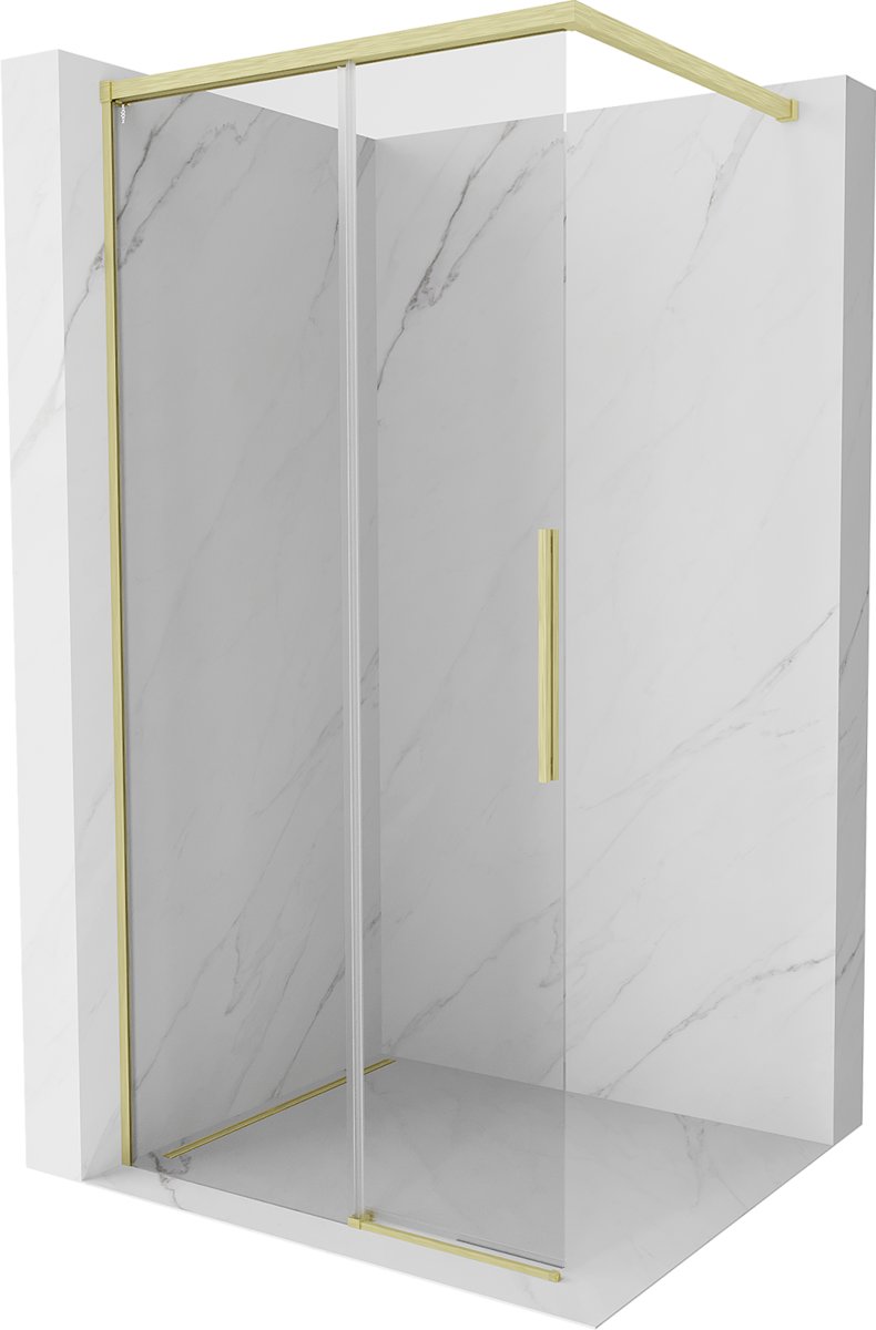 Mexen Rox ścianka prysznicowa Walk-in 95 x 200 cm, transparent 8 mm, złota szczotkowana - 8C2 ...