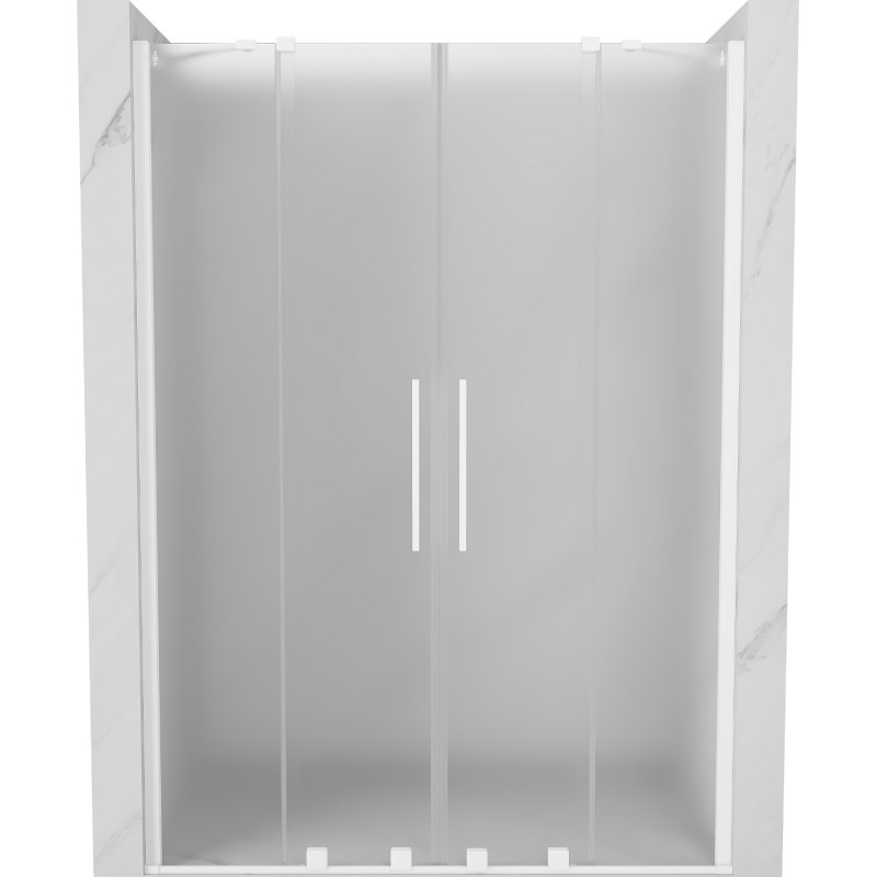 Mexen Velar Duo drzwi prysznicowe rozsuwane 150 cm, szron, białe - 871 ...