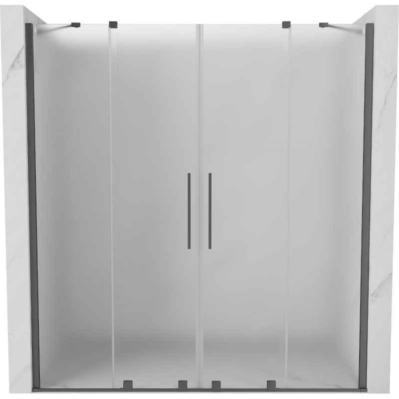 Mexen Velar Duo drzwi prysznicowe rozsuwane 200 cm, szron, gun metal - 871-200-000-32-95 - Mexen ...