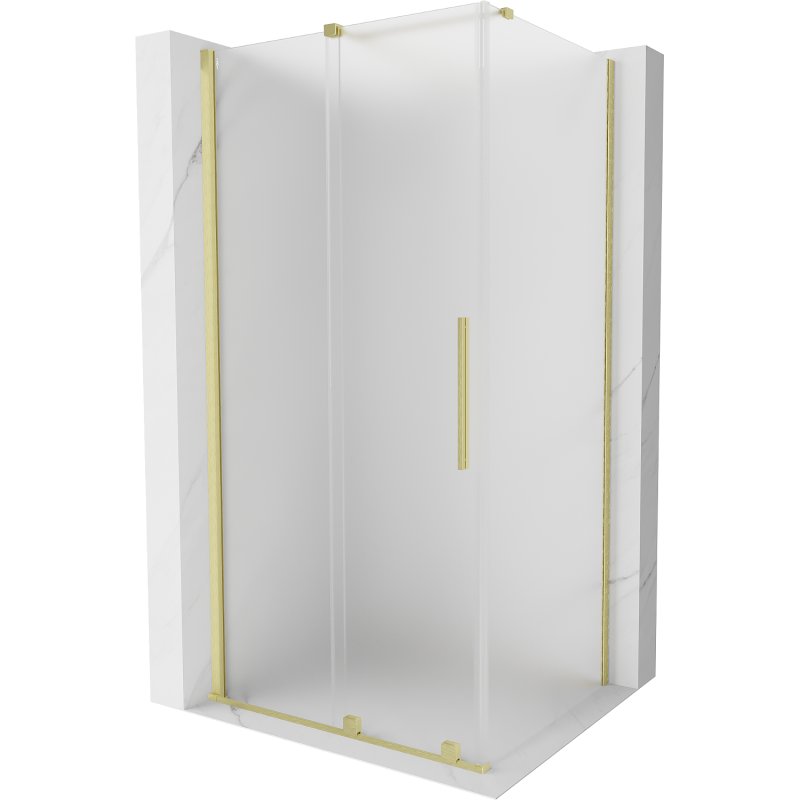 Mexen Velar kabina prysznicowa rozsuwana 110 x 75 cm, szron, złota szczotkowana - 871-110-075-31 ...