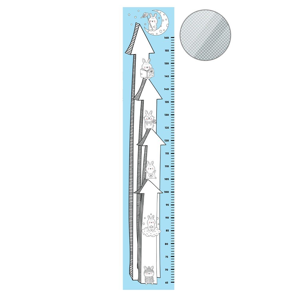 Miarka wzrostu ścienna Strzałki Niebieska Półprzezroczysty Podkład ...