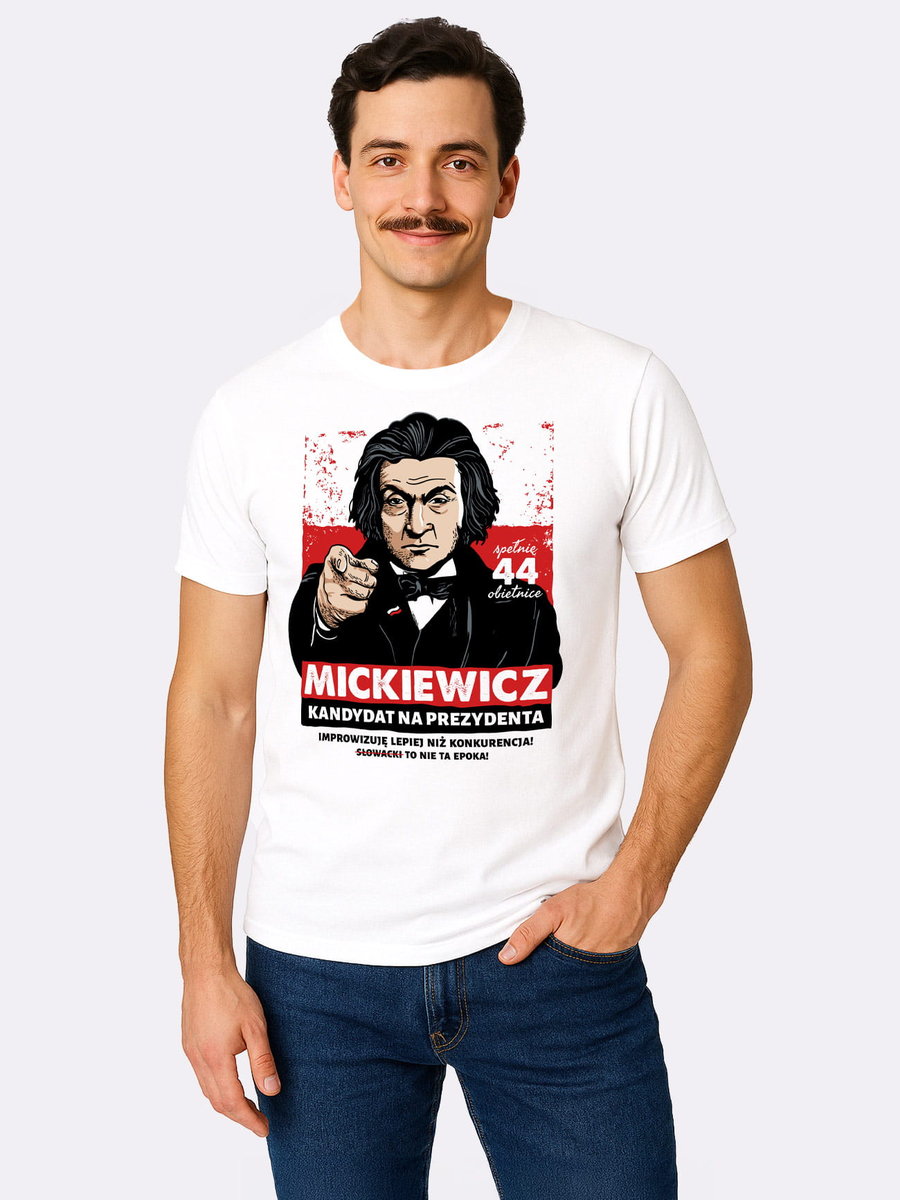 MICKIEWICZ / KANDYDAT NA PREZYDENTA / koszulka męska / biała - Nadwyraz ...