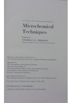 Microchemical Techniques - | Książka w Empik