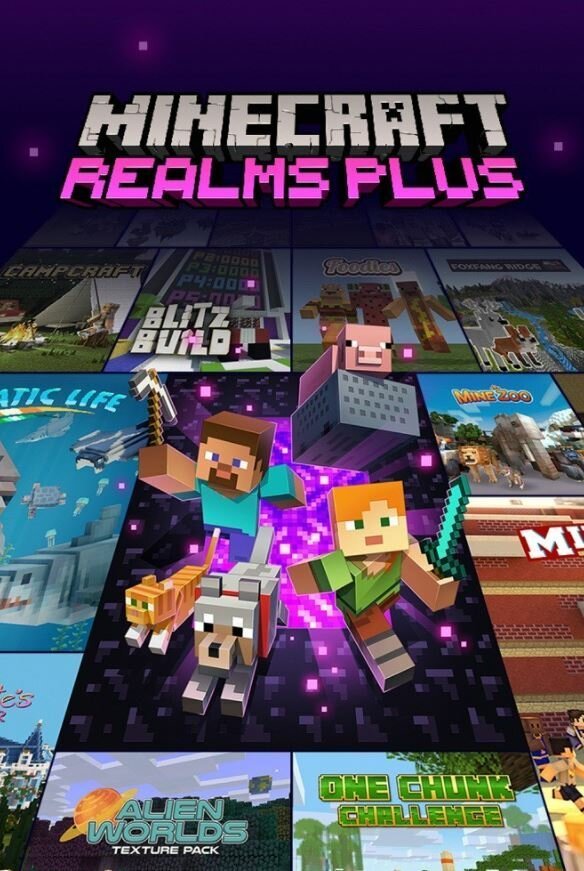 Microsoft Game Studio, Minecraft Realms Plus 3-Month Subscription Xbox / PC - Microsoft Game ...