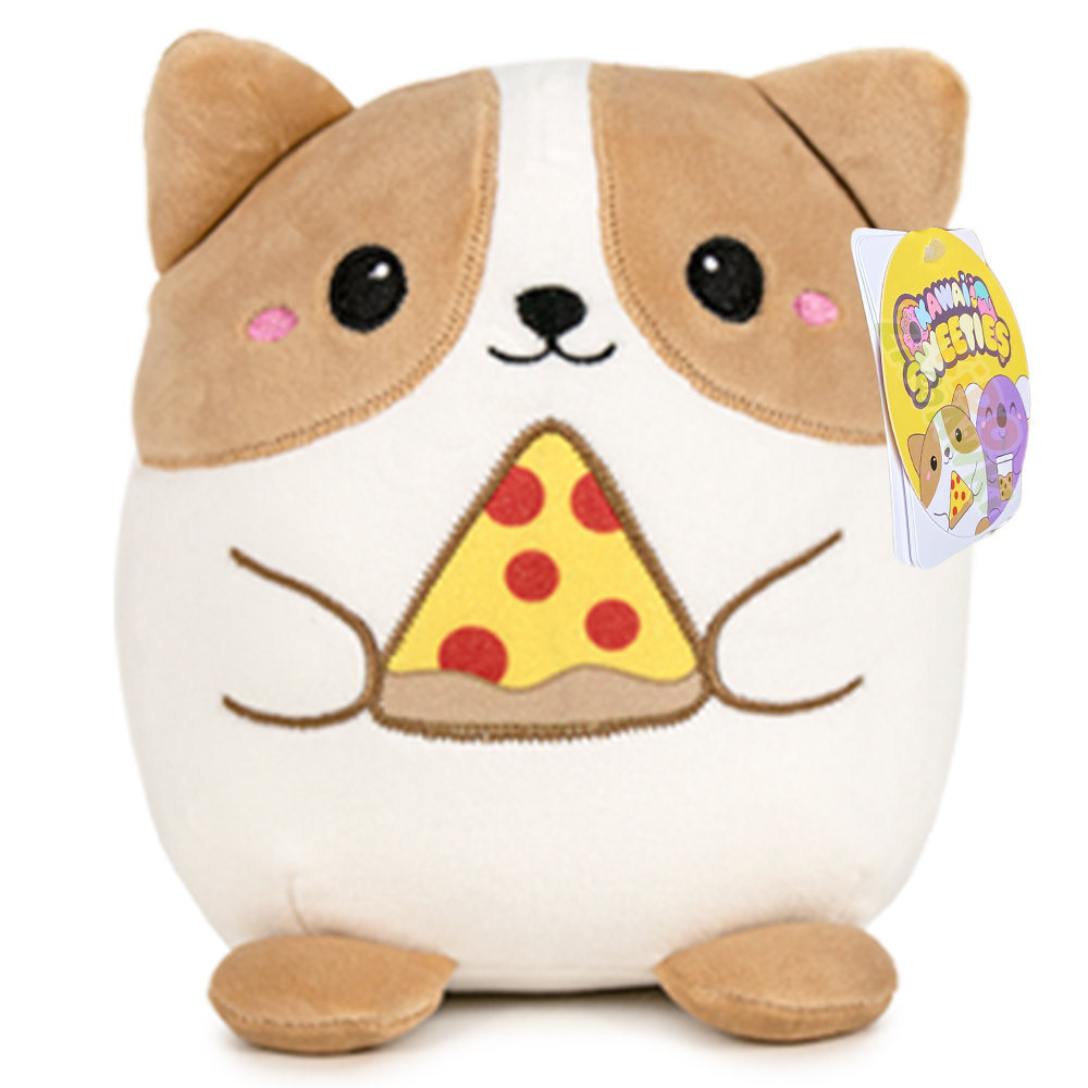 MIĘKKA MASKOTKA PIESEK CORGI 22 CM Z PIZZĄ PIES PLUSZAK KAWAII SWEETIES ...