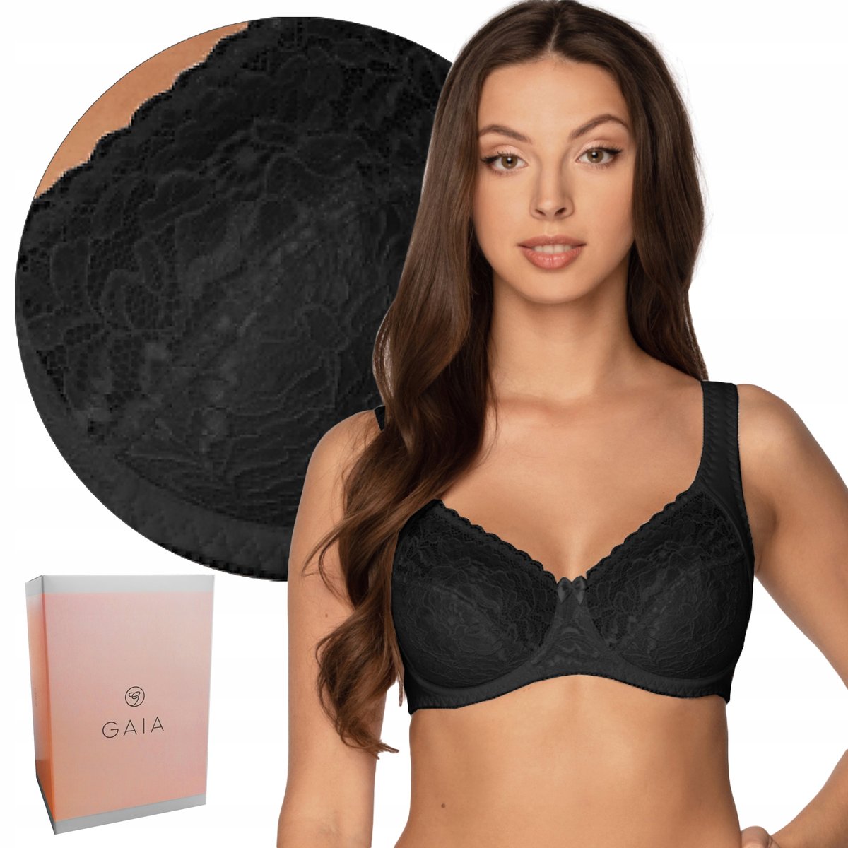 Miękki Biustonosz Gaia 1160 Arabela Czarny, 80D - GAIA | Moda Sklep EMPIK.COM
