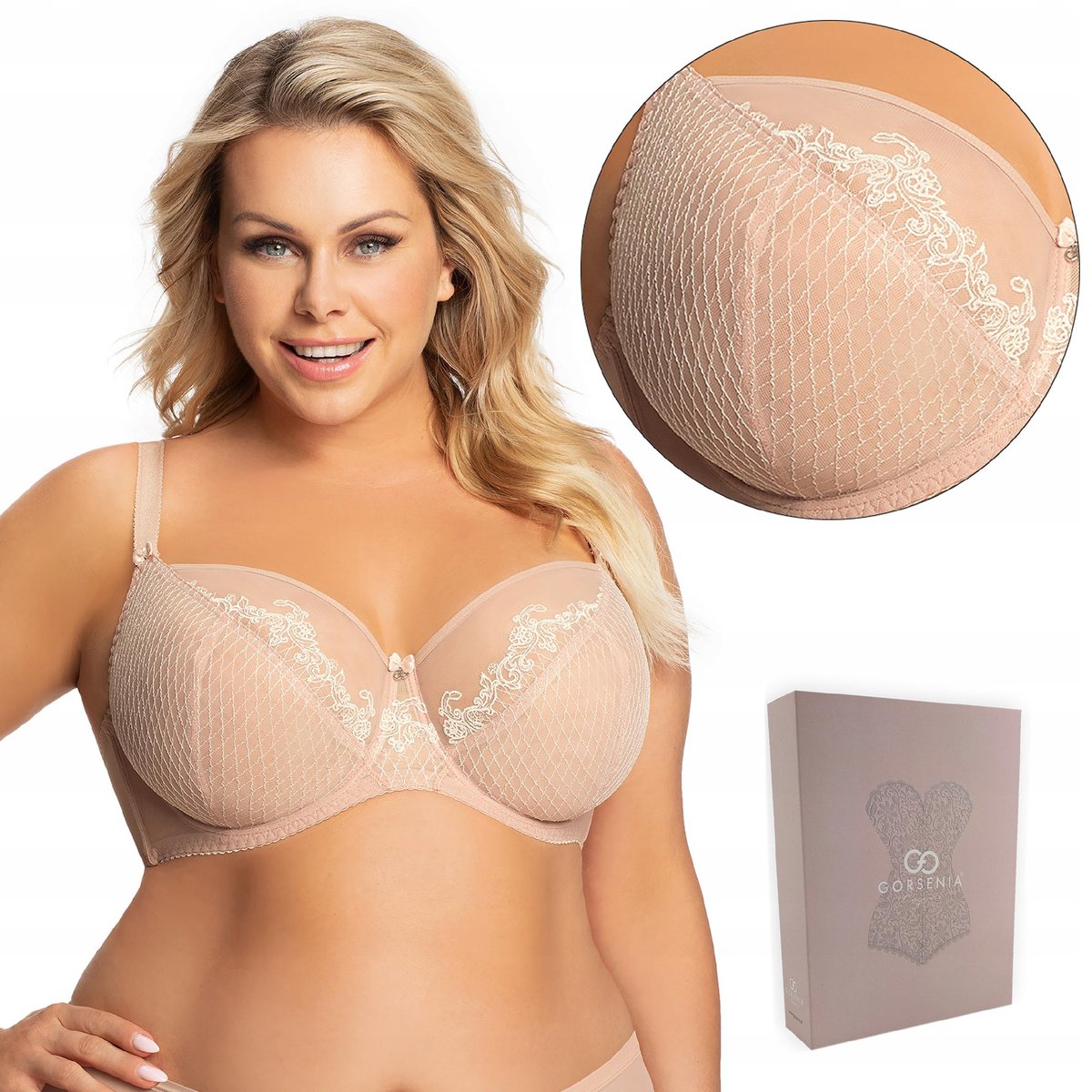 Miękki Biustonosz Gorsenia K689 Blanche, Róż 100E - Inna marka | Moda Sklep EMPIK.COM