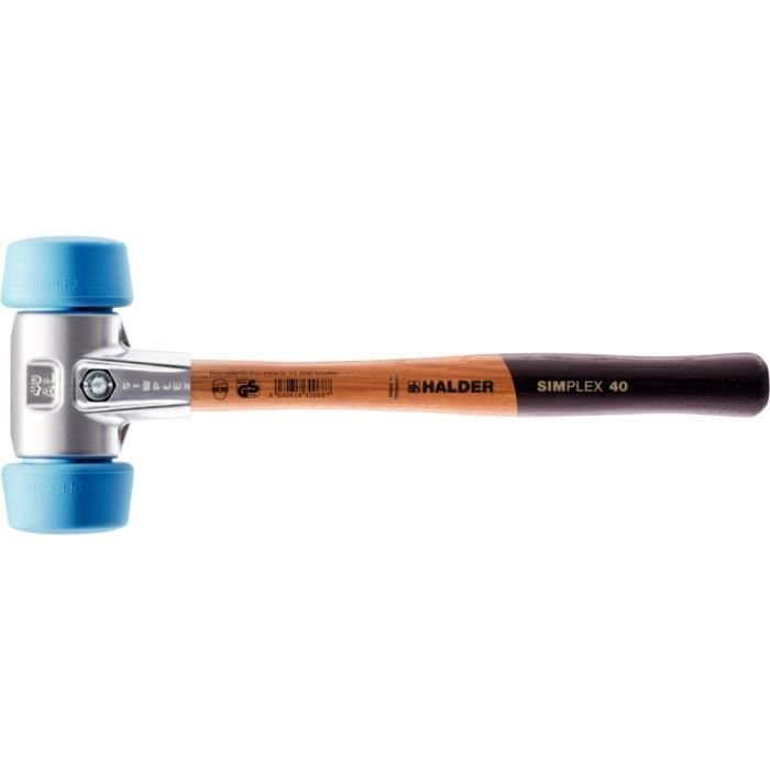 Miękki młotek HALDER SIMPLEX TPE z aluminiową obudową i wysokiej jakości drewnianą rękojeścią ...