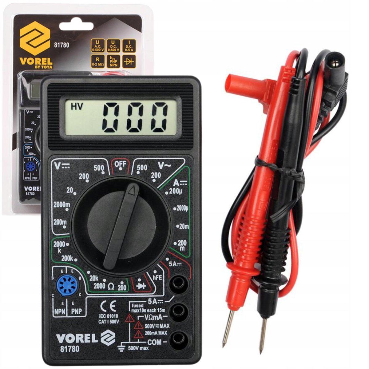 MIERNIK CYFROWY UNIWERSALNY VOREL 81780 multimetr - VOREL | Sklep EMPIK.COM