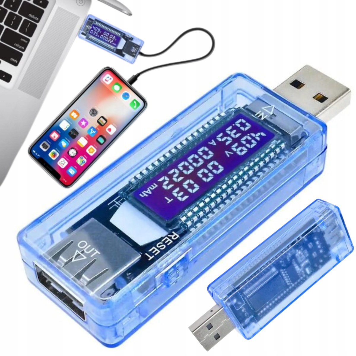 MIERNIK TESTER USB AMPEROMIERZ PRĄDU VOLTOMIERZ NAPIĘCIA USB3.0 DC4-30V ...