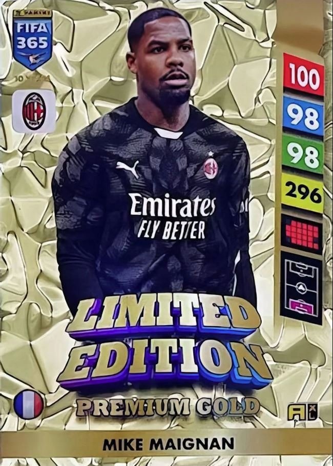 MIKE MAIGNAN - karta PANINI FIFA 365 2025 LIMITED PREMIUM GOLD AC MILAN ...