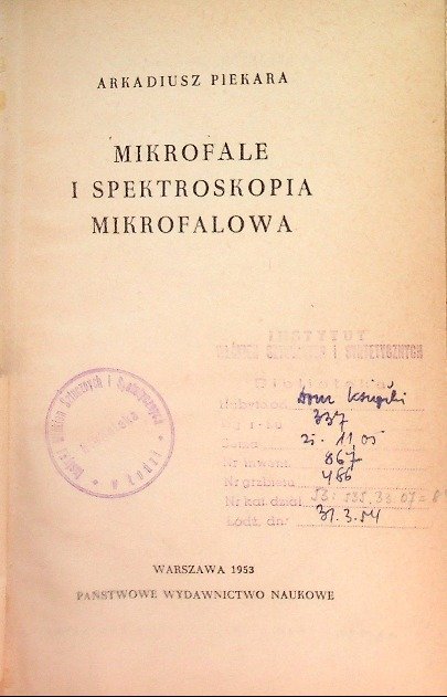 Mikrofale i spektroskopia mikrofalowa - Opracowanie zbiorowe | Książka ...