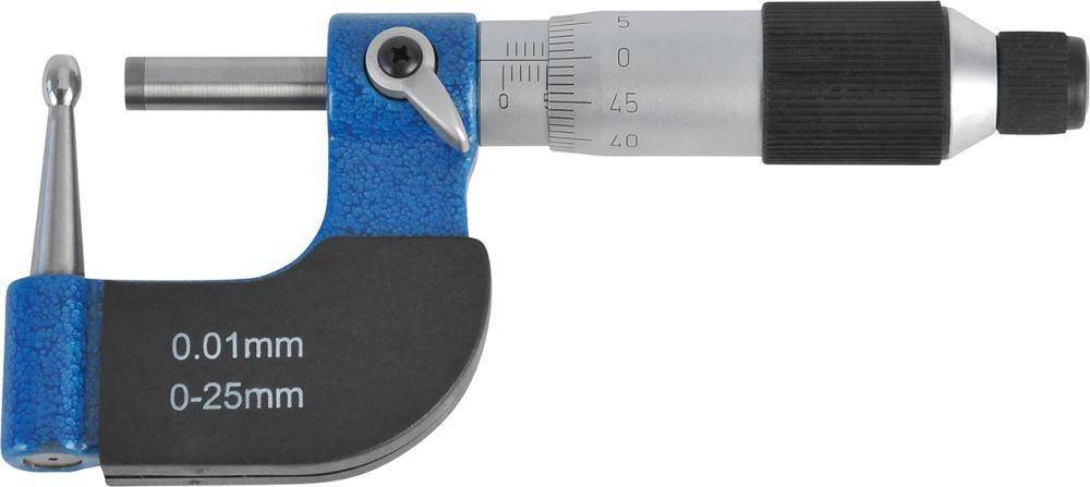 Mikrometr zewnetrzny z wypuklymi powierzchniami pomiarowymi 0-25mm ...