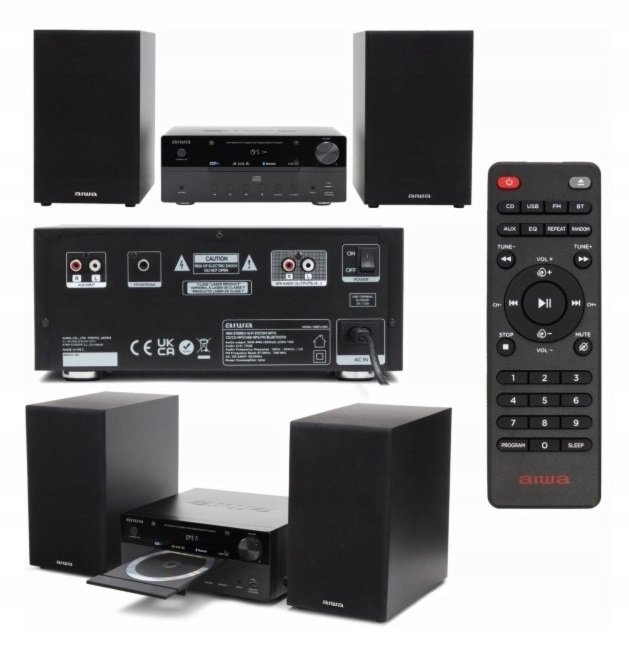 MIKROWIEŻA AIWA MSBTU-550 WIEŻA DSP EQUALIZER RADIO ZEGAR USB AUX ...