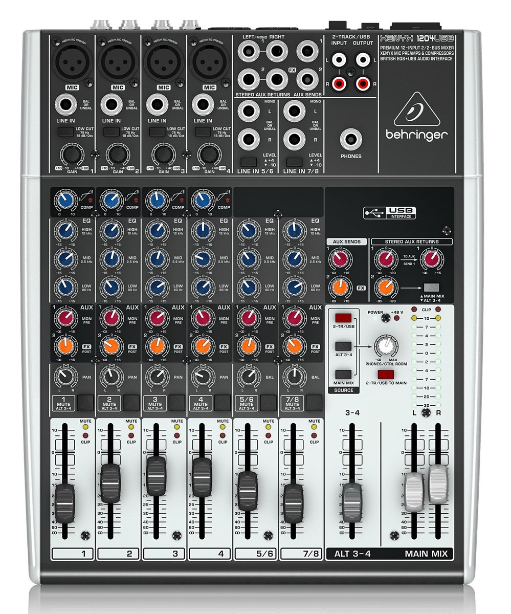 Mikser Audio Behringer XENYX 1204USB 12 kanałowy - Behringer | Muzyka ...