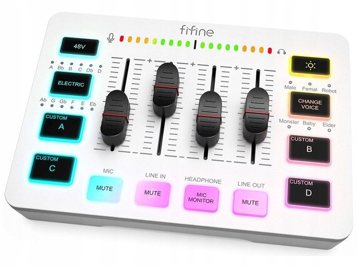 Mikser Fifine SC3W RGB XLR 2 - kanałowy biały - Fifine | Muzyka Sklep ...