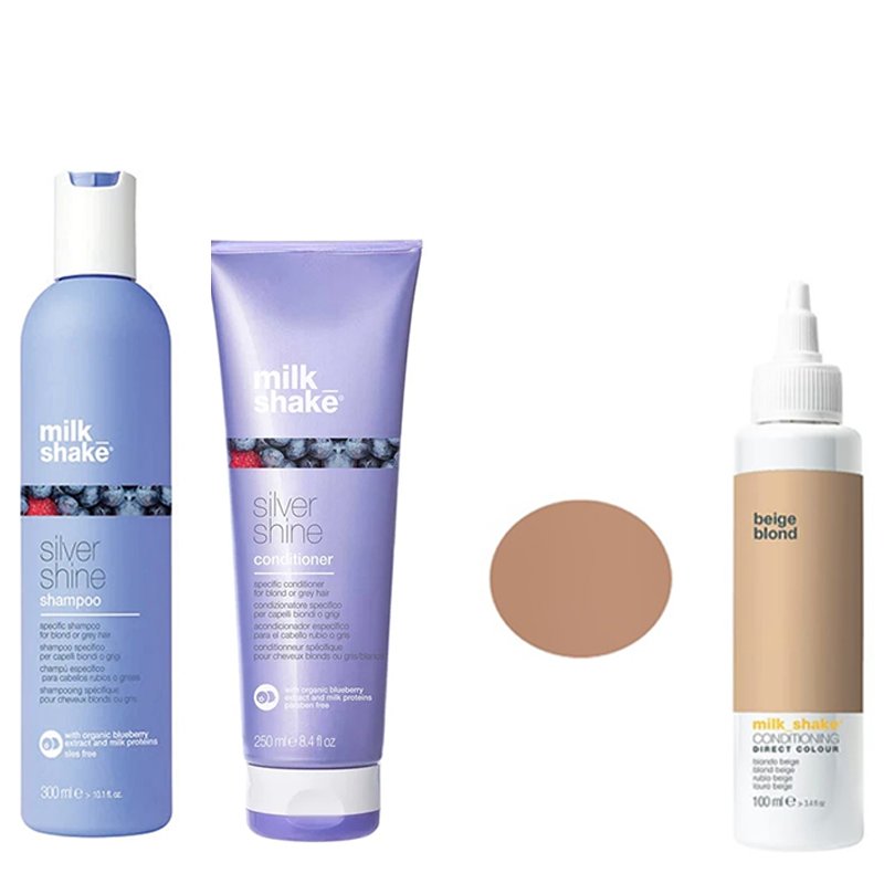 Milk Shake Silver Shine odżywka 250 ml + szampon 300 ml + toner beż 100 ...