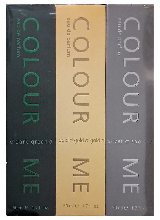Milton-Lloyd Colur Me Dark Green Gold Silver Sport, zestaw 3x50 ml ...