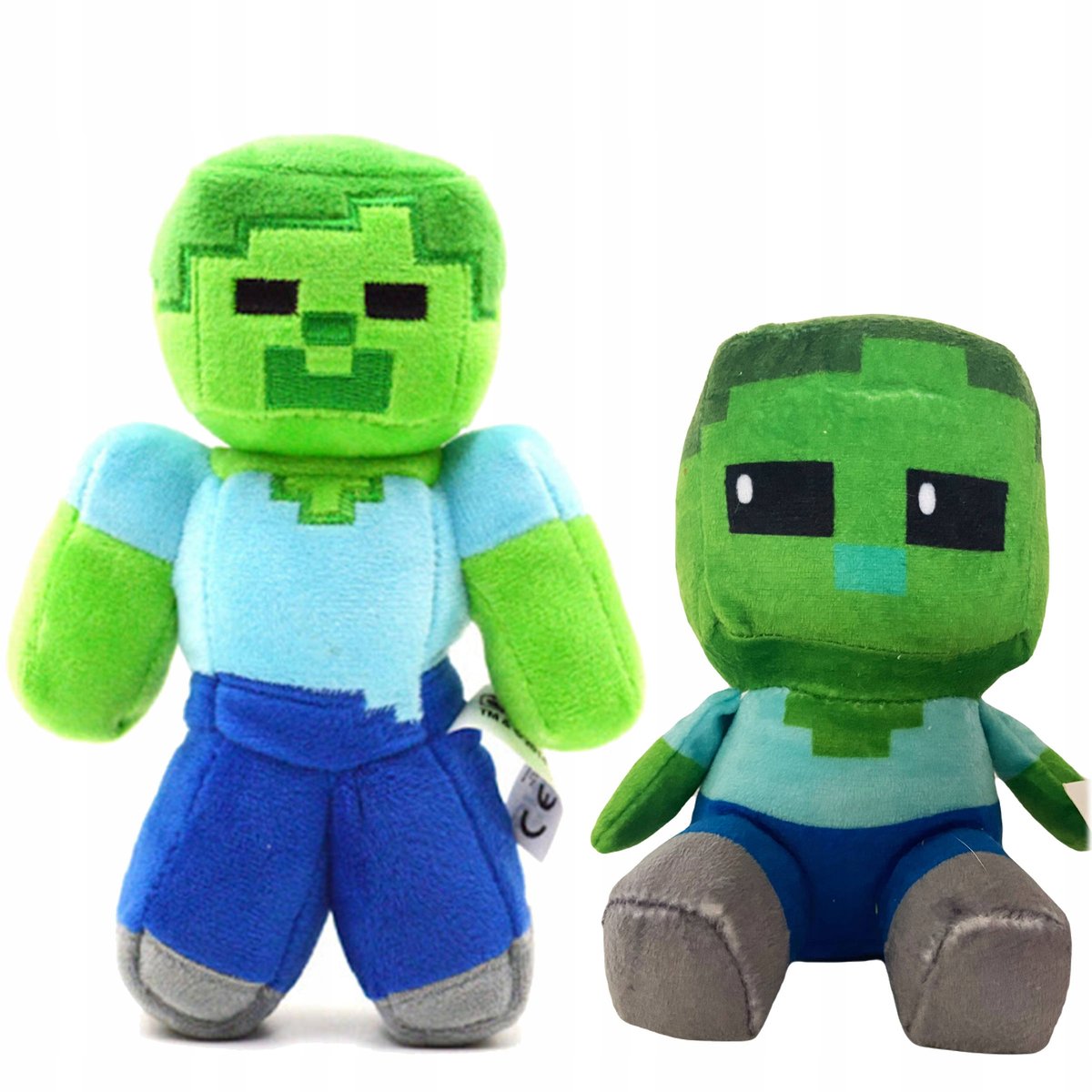 MINECRAFT MASKOTKA ZESTAW 2w1 ZOMBIE + BABY ZOMBIE DWIE MASKOTKI Z GRY ...