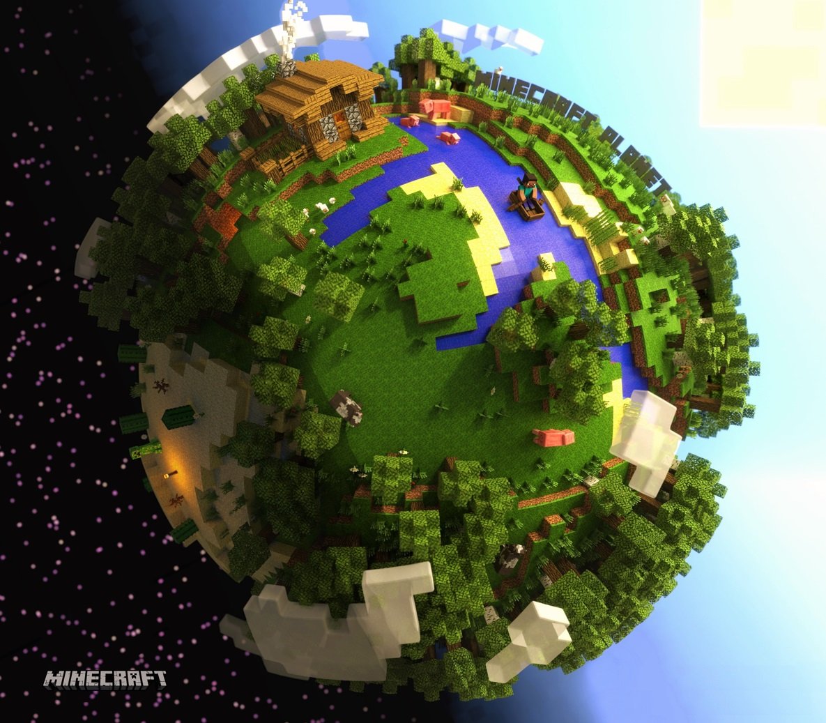 MINECRAFT Mega Świat - Duży 2-częściowy Obraz Exclusive PREMIUM XXL ...