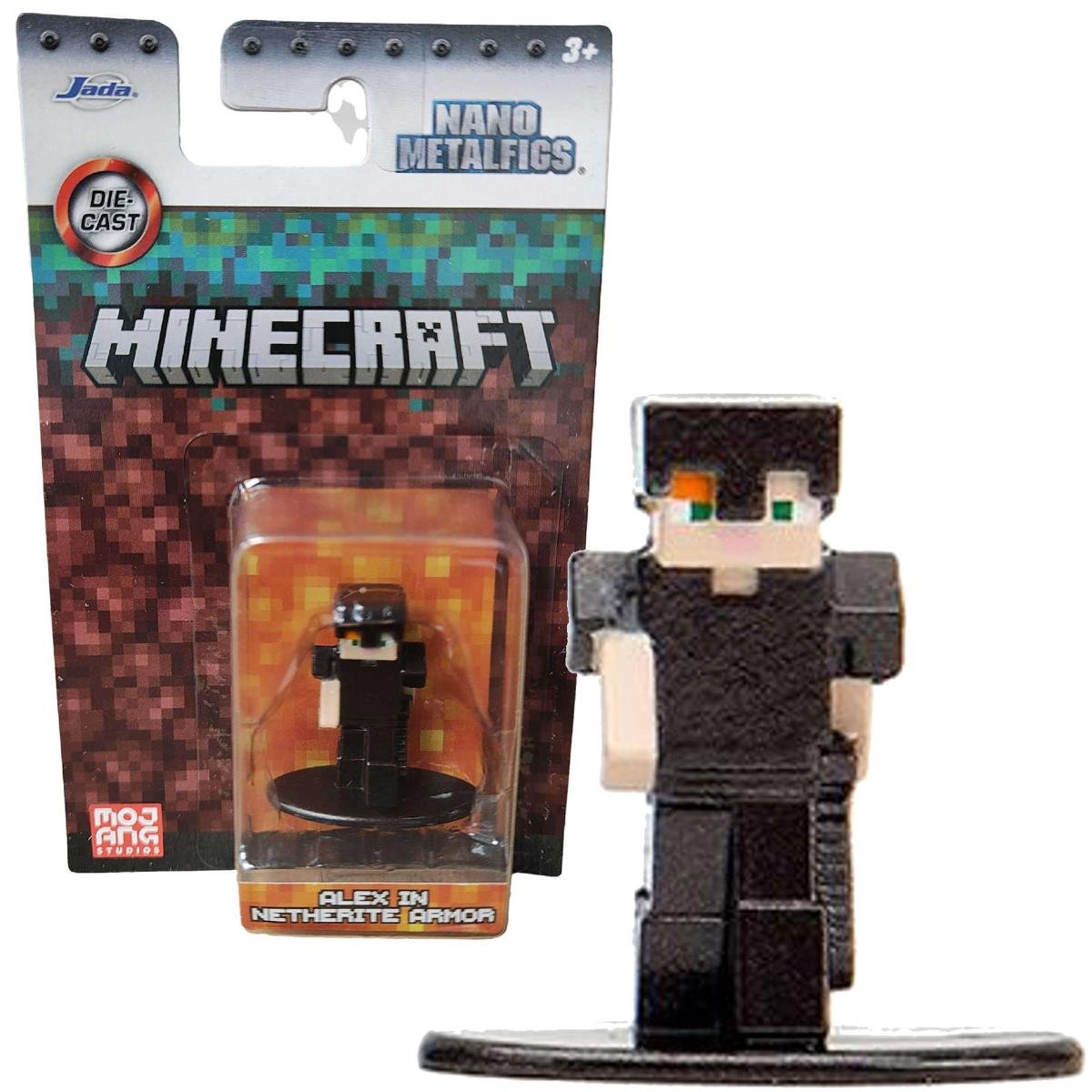 Minecraft metalowa figurka kolekcjonerska Alex in Netherite armor Nano ...