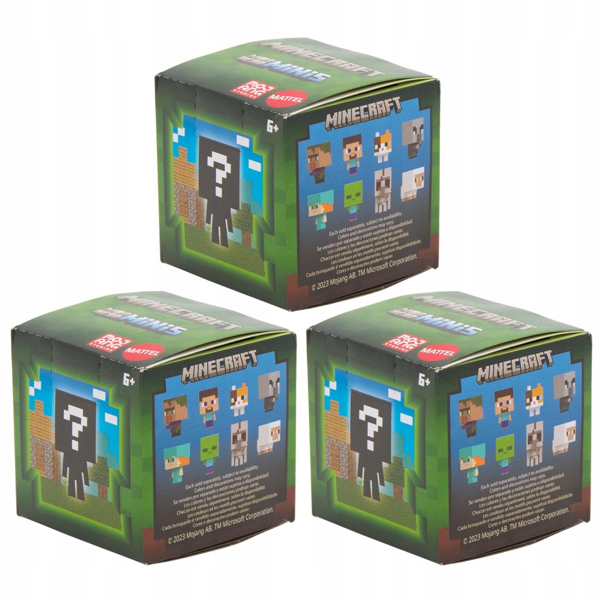 Minecraft Mob Head Minis Surprise Figures (opakowanie 3 ślepych pudełek ...