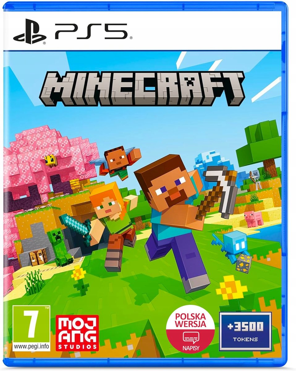 Minecraft PS5 PL + 3500 Tokenów Twórz i Odkrywaj Bez Granic 1 - 4 ...
