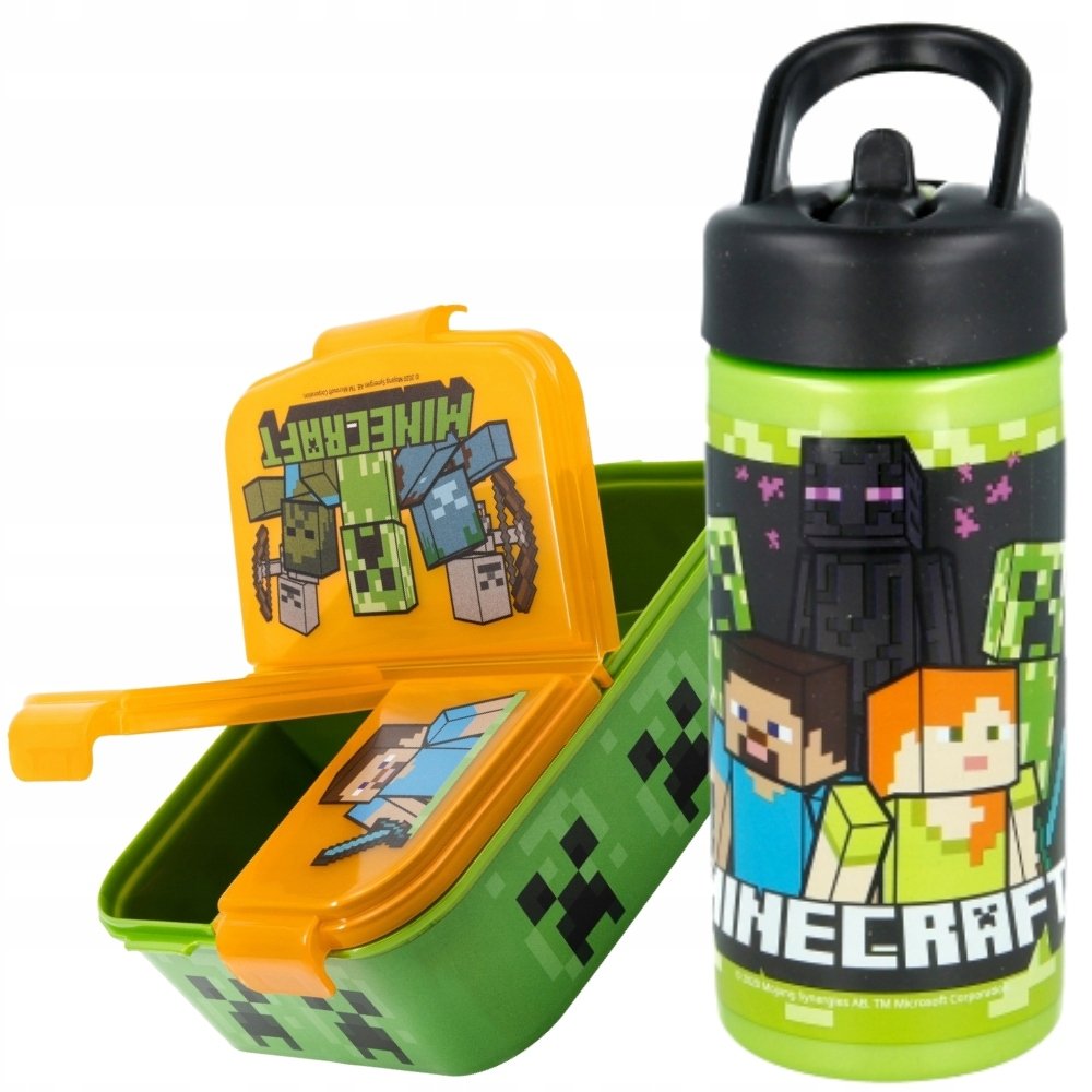 MINECRAFT ŚNIADANIÓWKA LUNCH BOX + BIDON MINECRAFT 410ml - MINEXO ...
