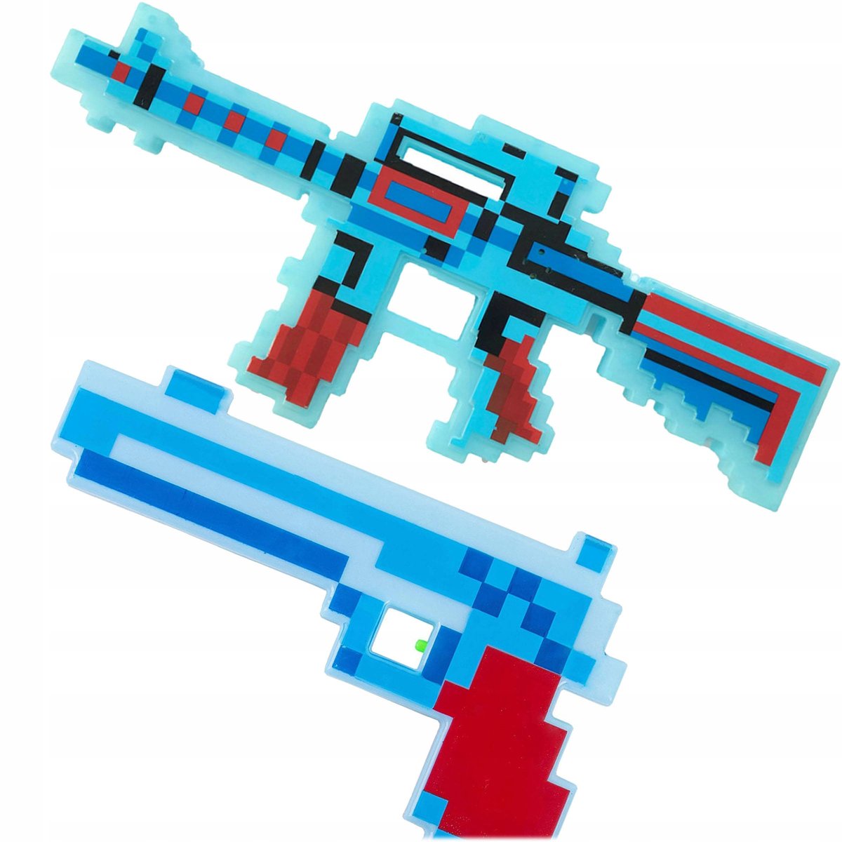 MINECRAFT ZESTAW 2w1 KARABIN PISTOLET EFEKTY ŚWIETLNE DŹWIĘK Z GRY BROŃ ...